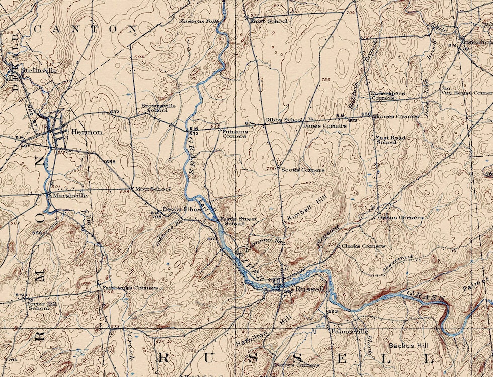Russell, NY Restored Vintage Map - Etsy