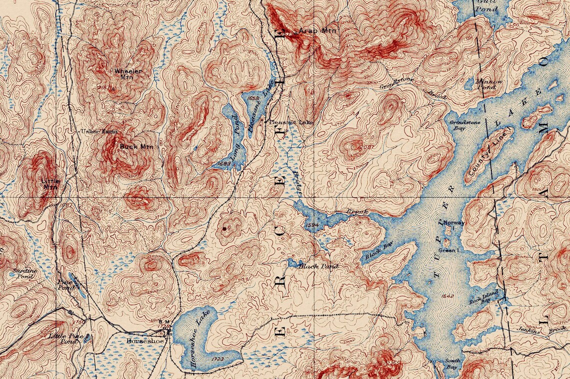 Tupper Lake, NY - Restored Vintage Map - Etsy