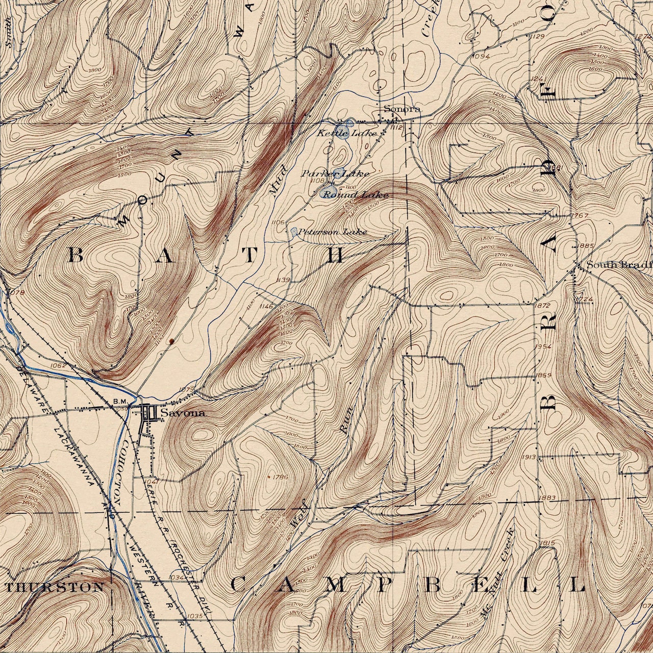 Hammondsport, NY - Restored Vintage Map - Etsy