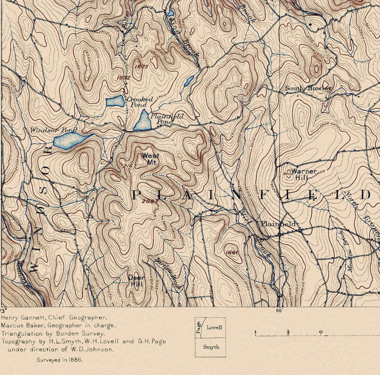 Hawley MA Restored Vintage Map - Etsy