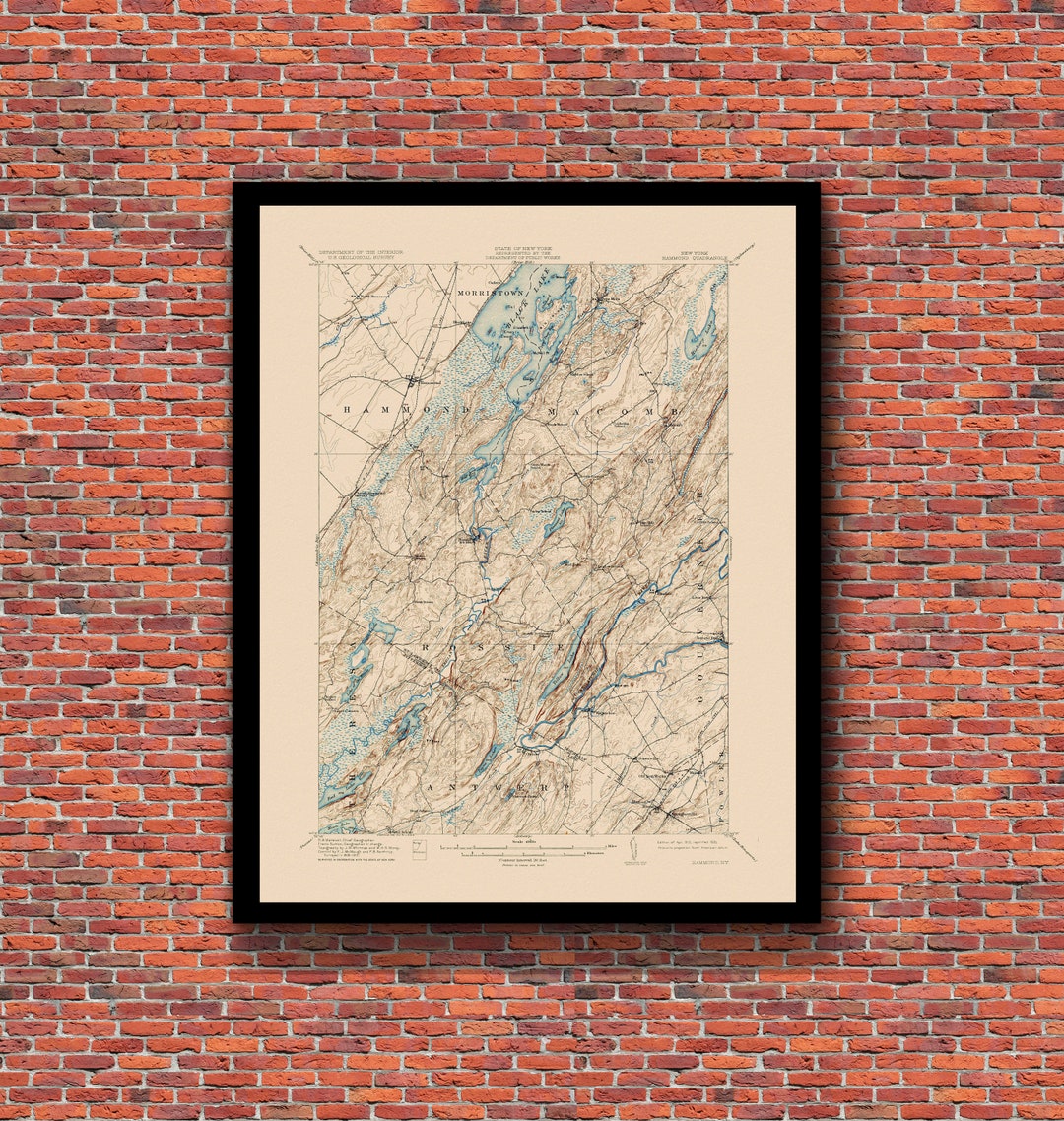 Hammond, NY - Restored Vintage Map - Etsy