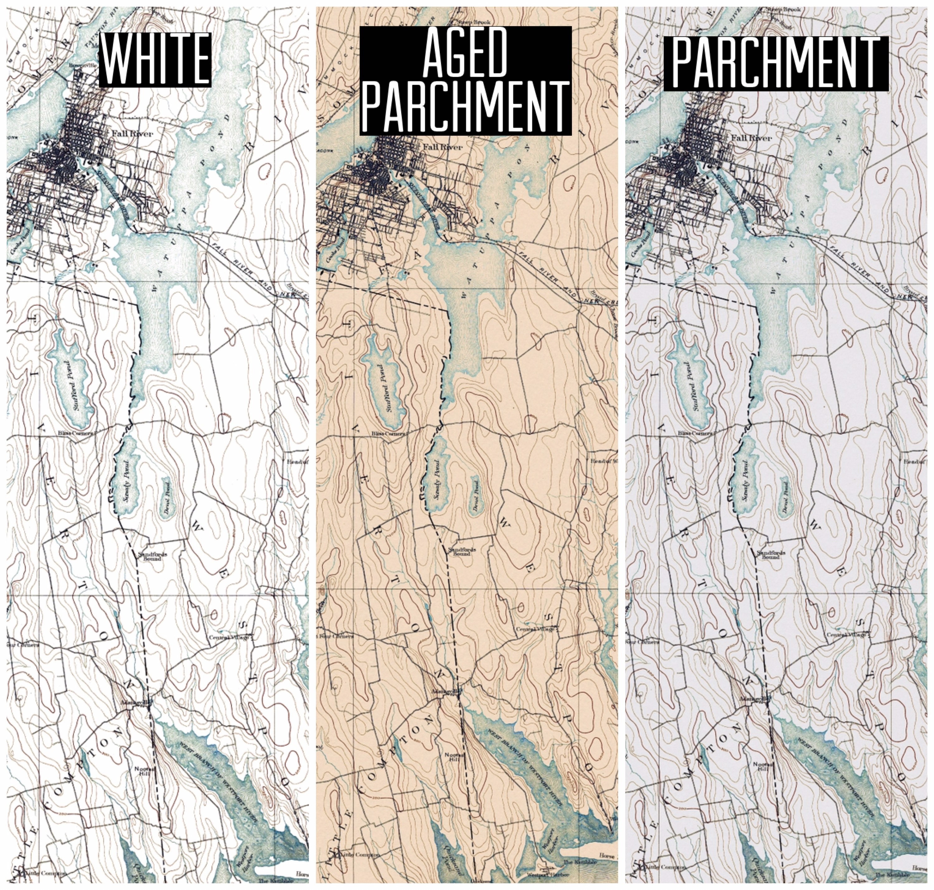 Fall River, MA Restored Vintage Map - Etsy