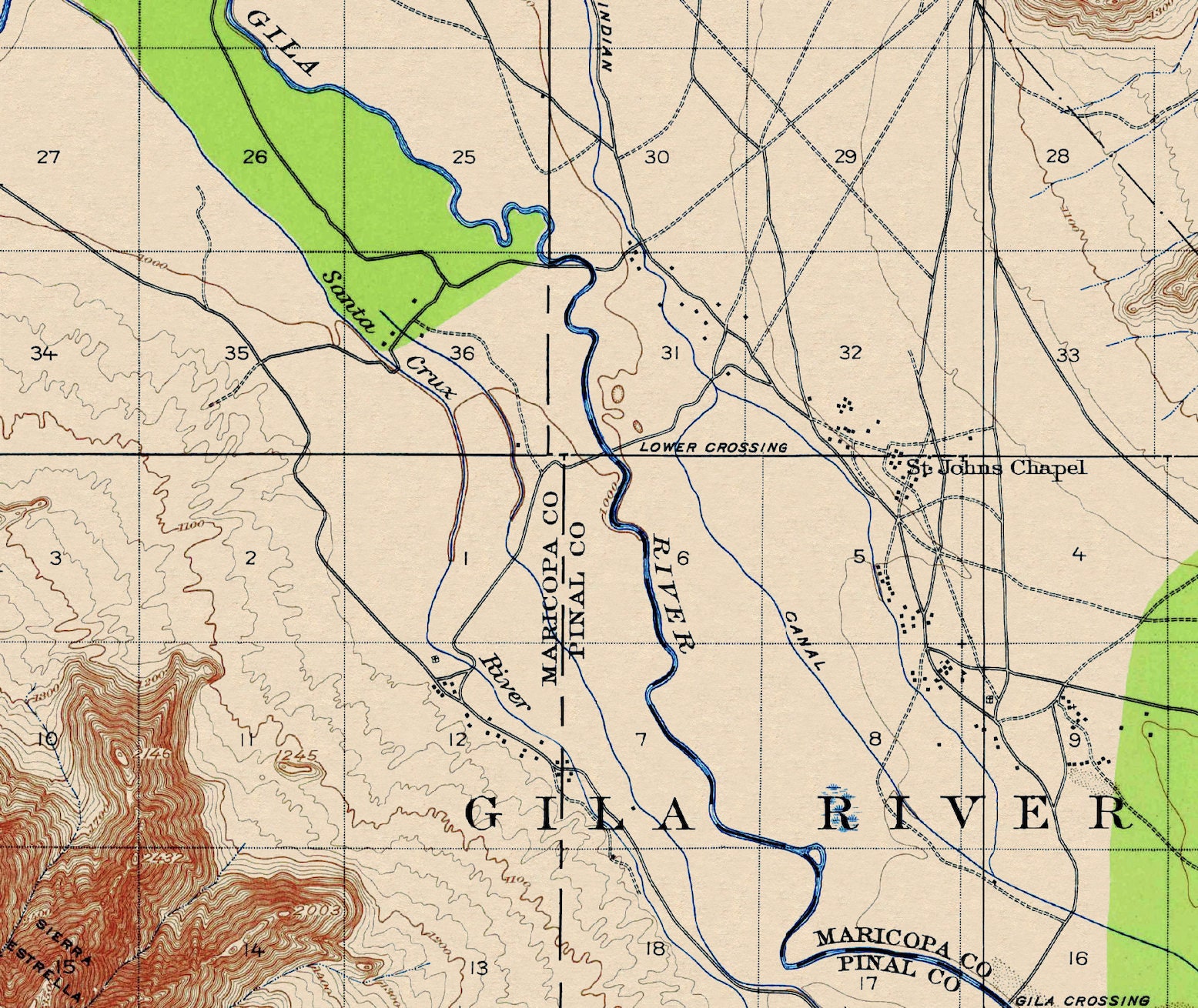 Phoenix, Arizona Vintage Topographic Map (1912) - Etsy