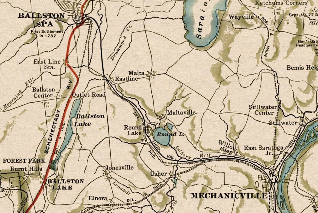 Schenectady Railway - Capital Region Vintage Map (albany, Schenectady ...