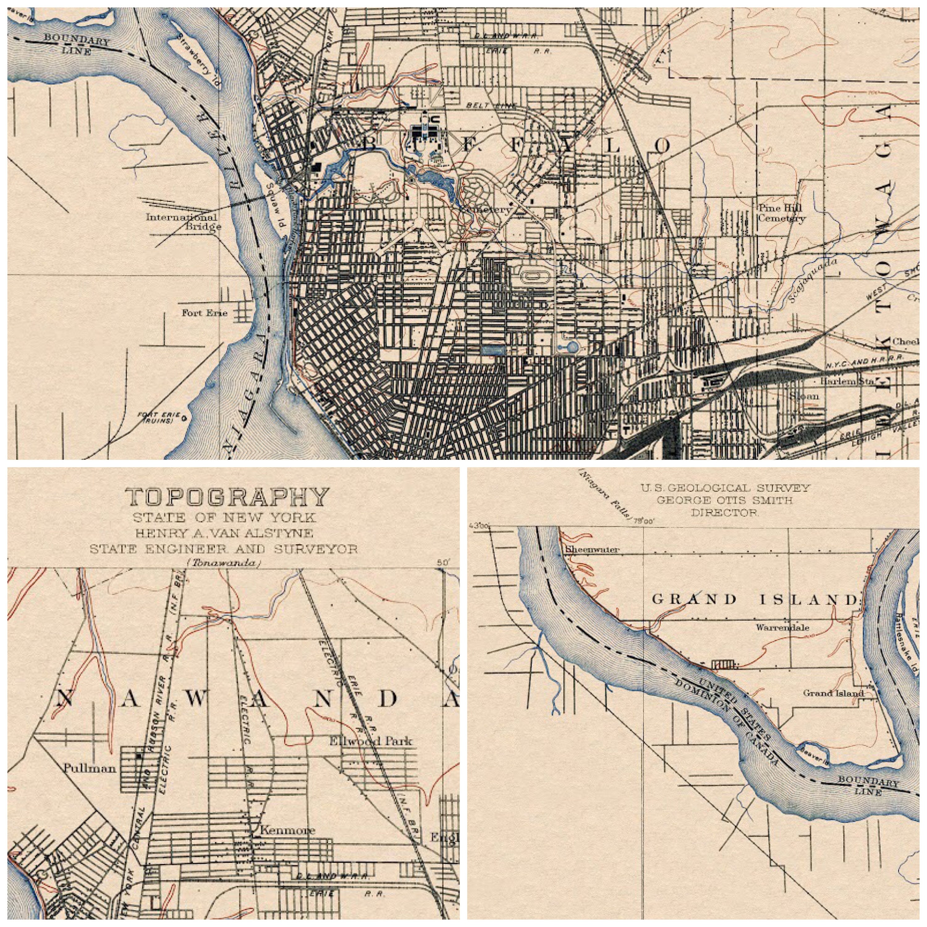 Buffalo, New York Vintage Topographic Map - Etsy