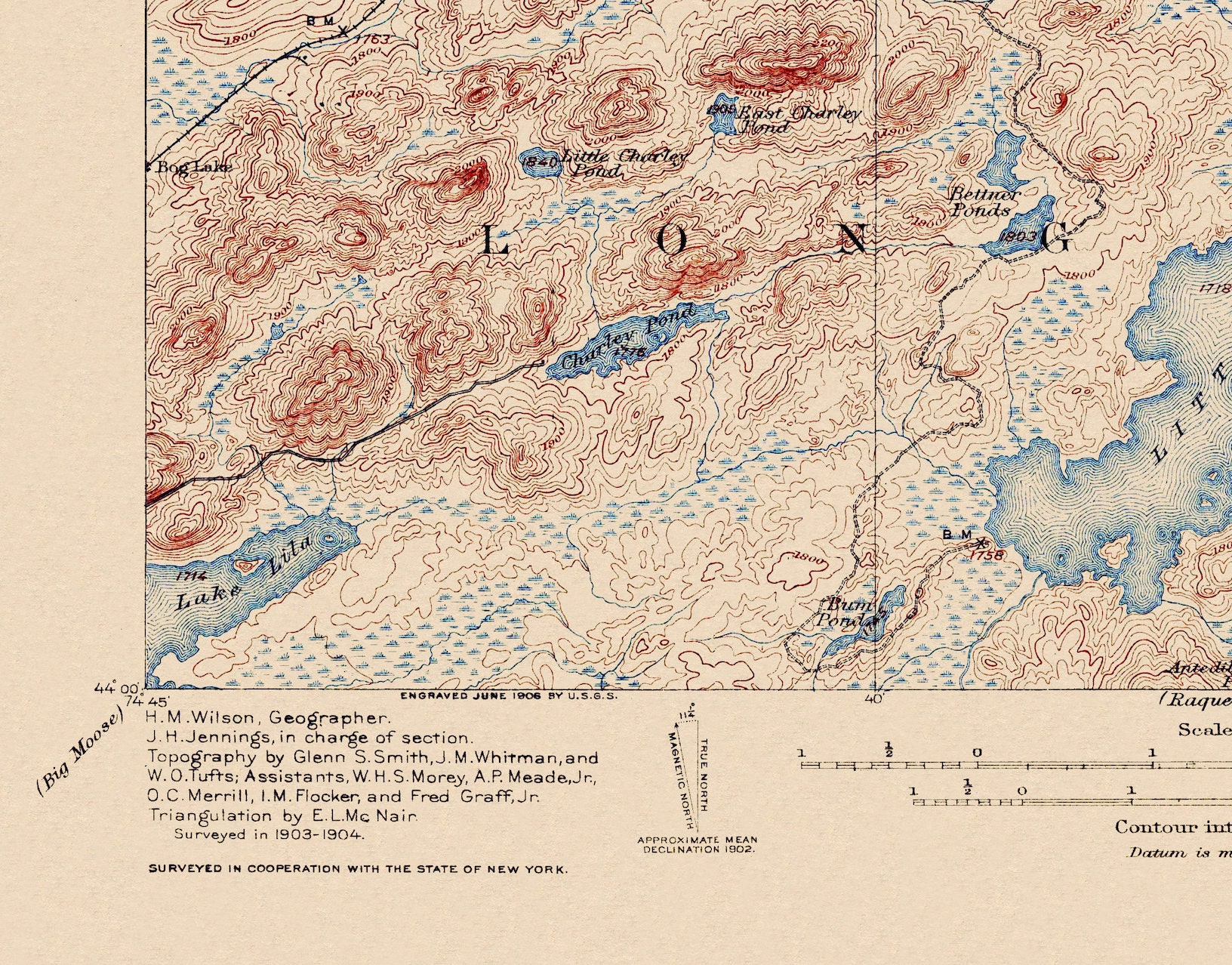 Tupper Lake, NY - Restored Vintage Map - Etsy