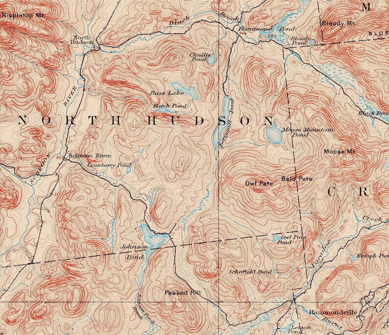 Paradox Lake, NY - Restored Vintage Map - Etsy