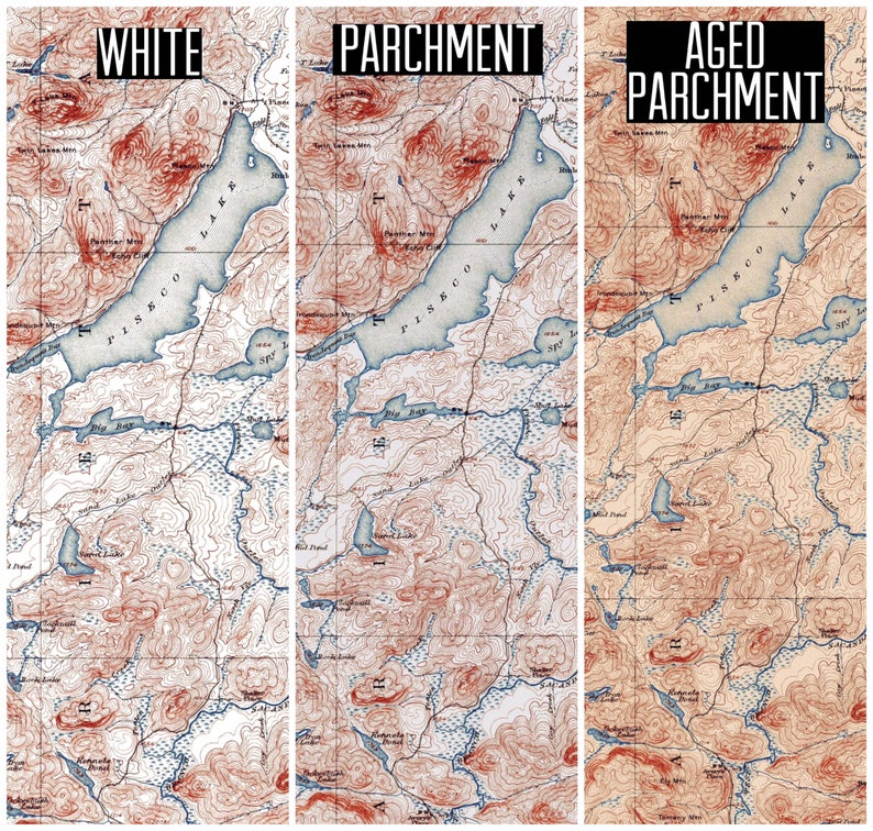 Piseco Lake, NY - Restored Vintage Map - Etsy