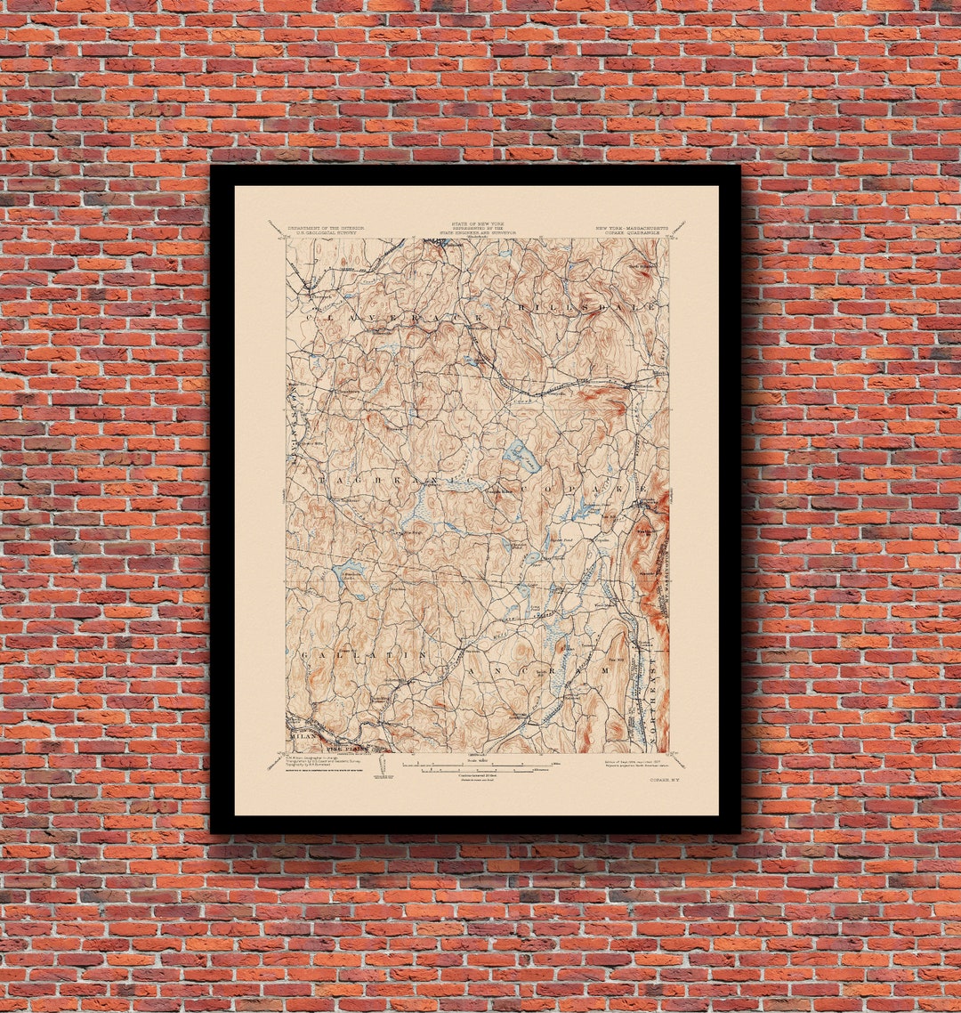 Copake, NY - Restored Vintage Map - Etsy