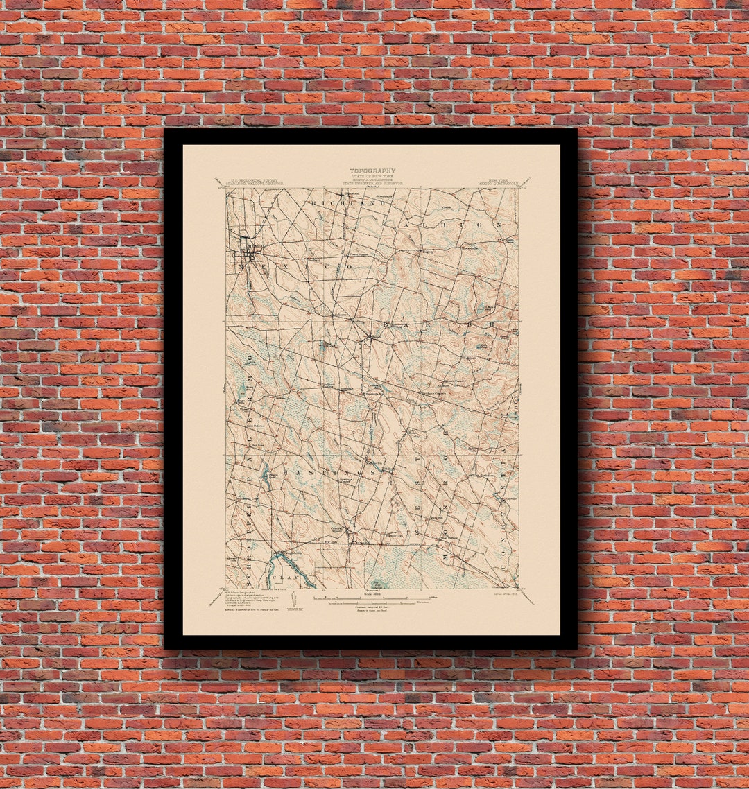 Mexico, NY - Restored Vintage Map - Etsy