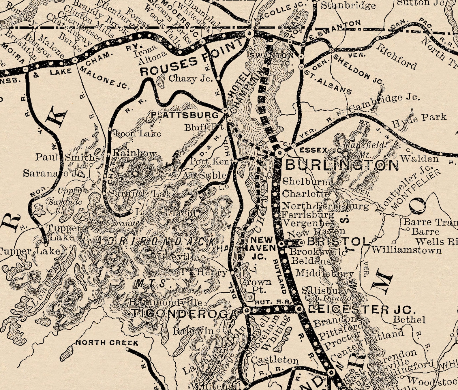 Rutland Railroad Vintage Map - Etsy