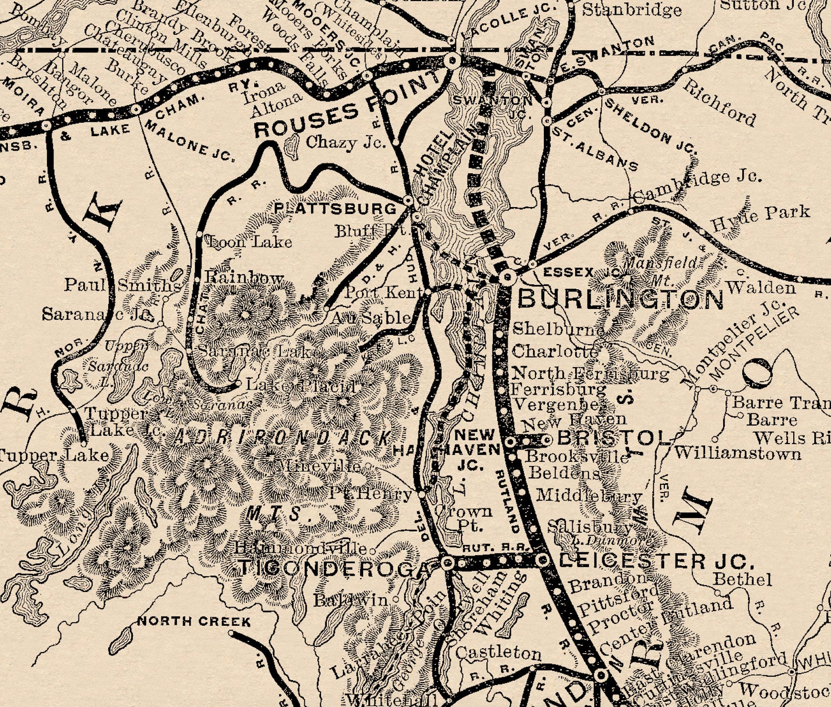 Rutland Railroad Vintage Map - Etsy