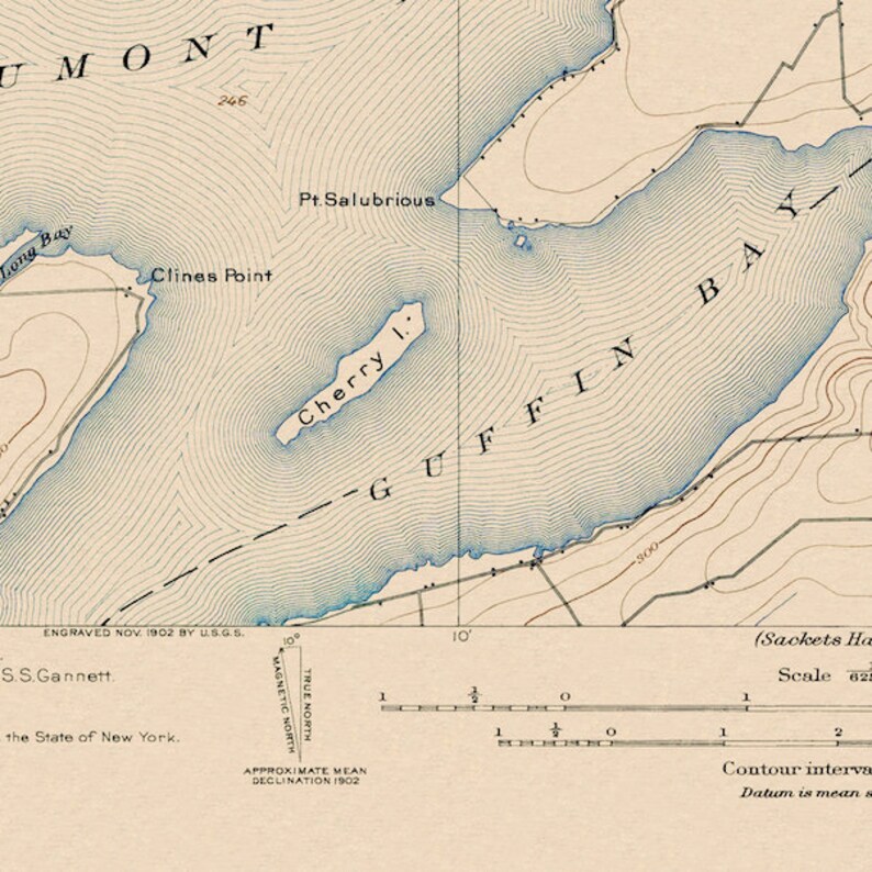 Clayton, NY - Restored Vintage Map - Etsy