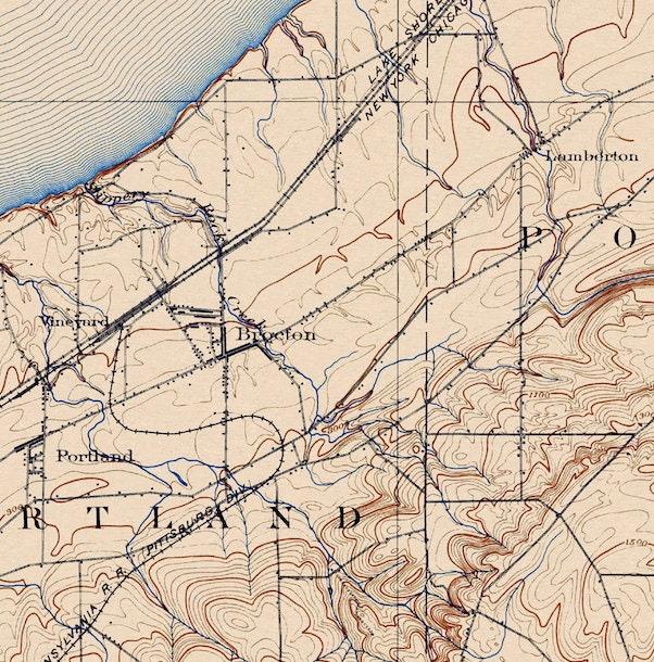 Dunkirk and Fredonia, NY Restored Vintage Map - Etsy