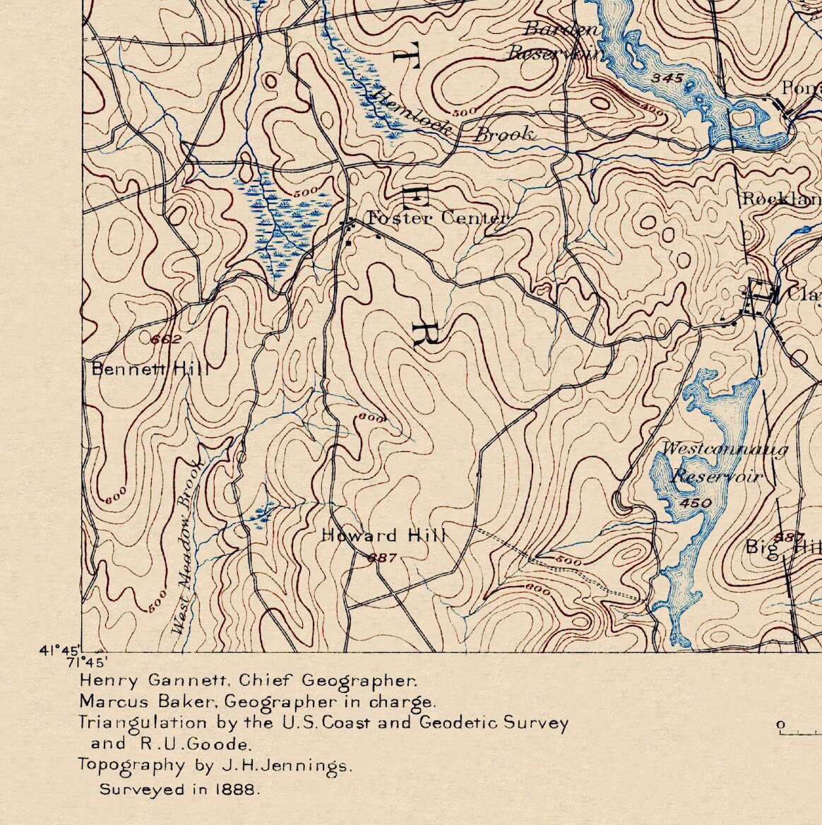 Burrillville RI Restored Vintage Map - Etsy
