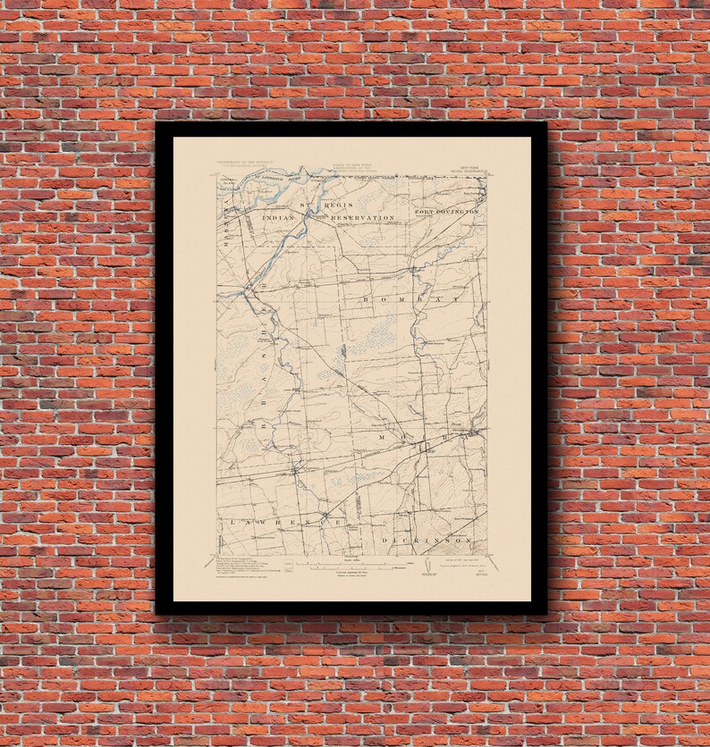 Moira, NY Restored Vintage Map - Etsy