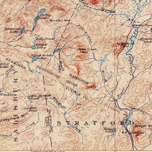 Piseco Lake, NY - Restored Vintage Map - Etsy