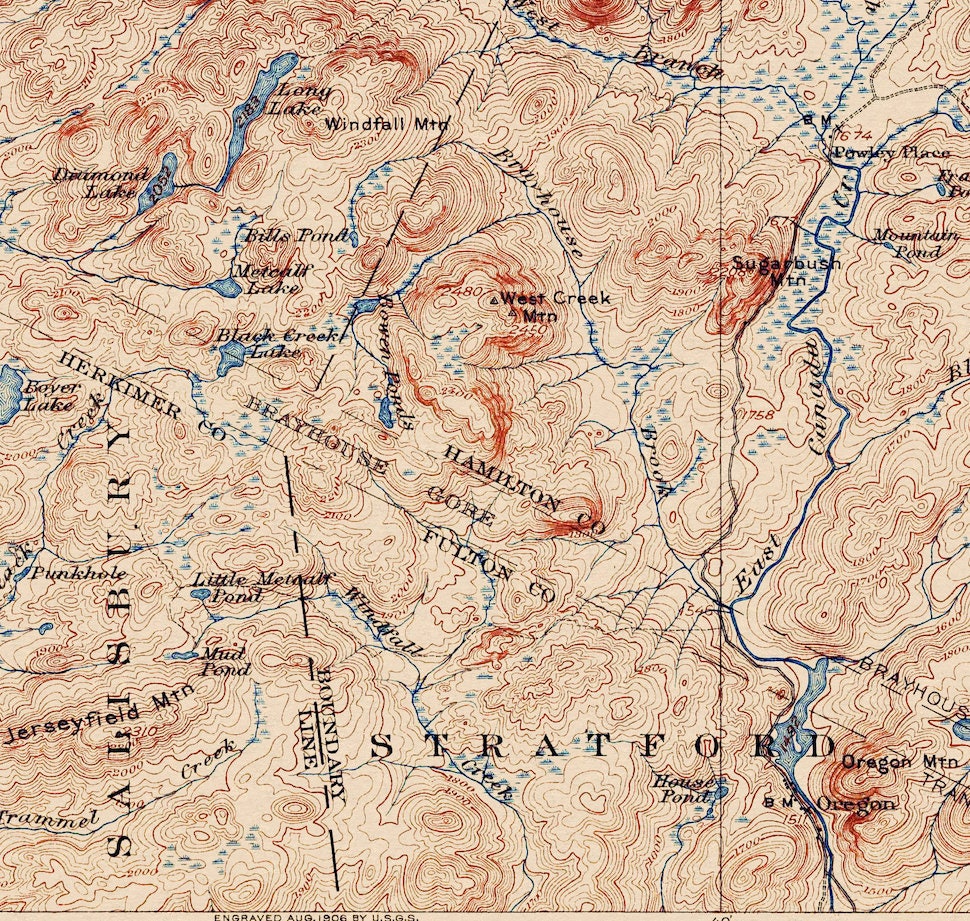 Piseco Lake, NY - Restored Vintage Map - Etsy