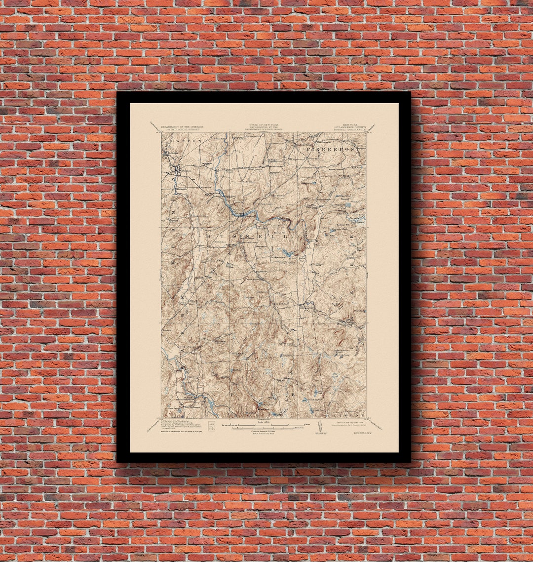 Russell, NY - Restored Vintage Map - Etsy