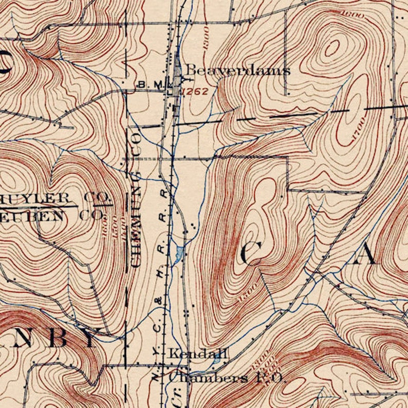 Watkins Glen NY Restored Vintage Map - Etsy