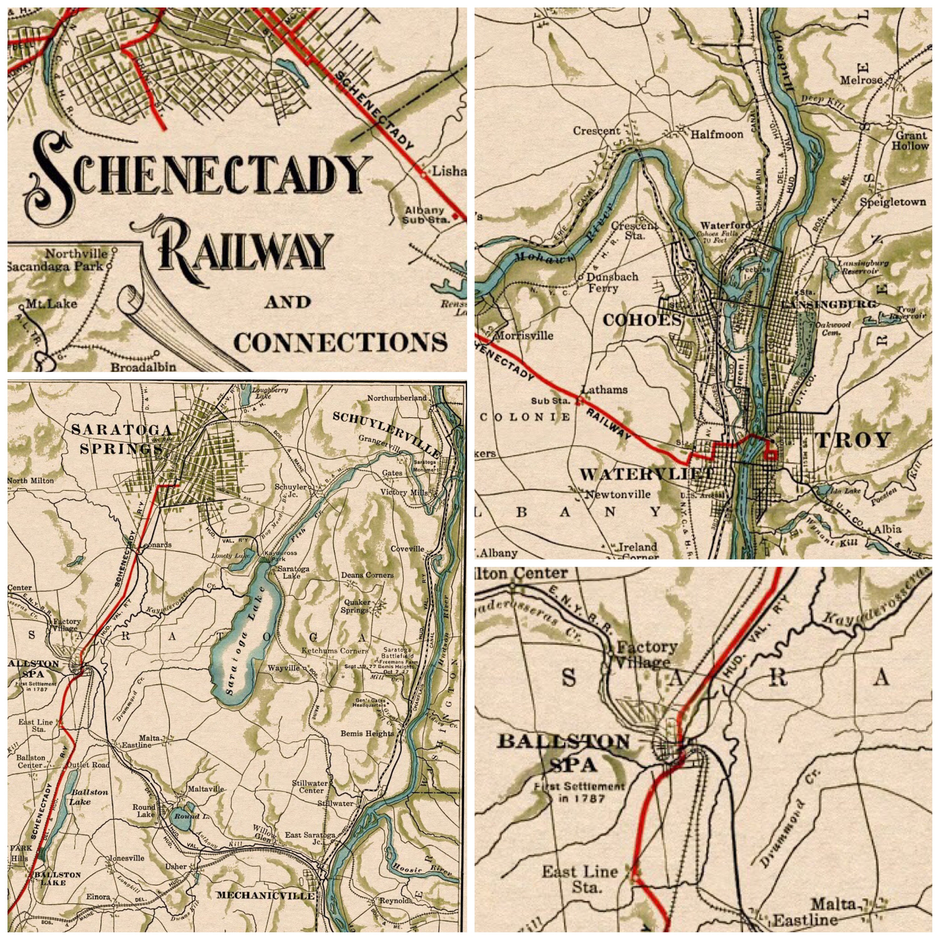 Schenectady Railway - Capital Region Vintage Map (albany, Schenectady ...