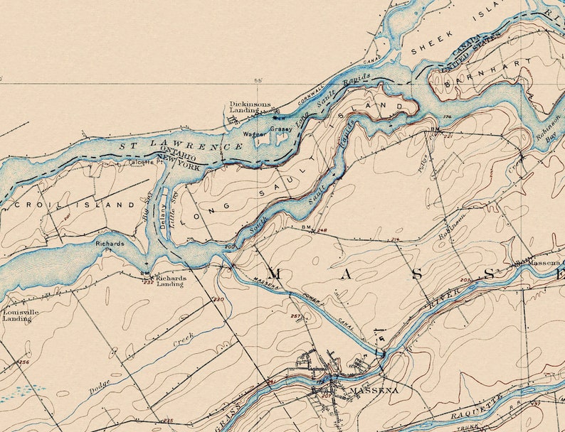 Massena NY Restored Vintage Map - Etsy