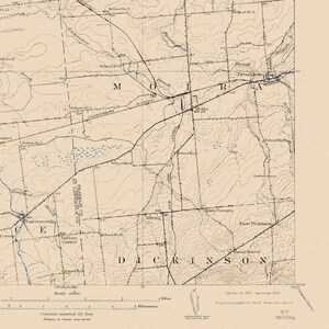 Moira, NY - Restored Vintage Map - Etsy