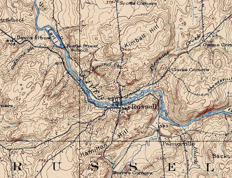 Russell, NY Restored Vintage Map - Etsy