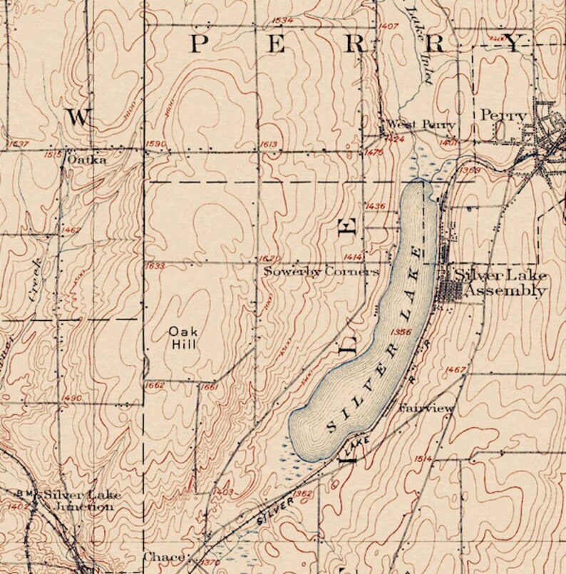 Portage, NY - Restored Vintage Map - Etsy