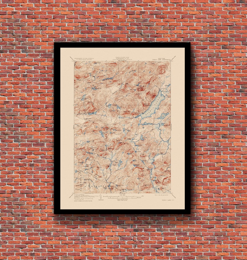 Piseco Lake, NY Restored Vintage Map - Etsy