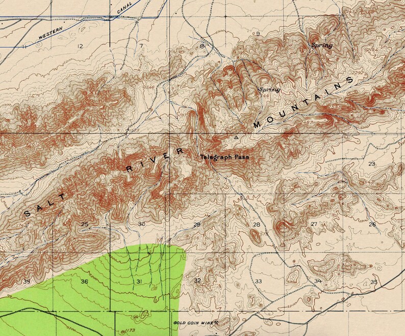 Phoenix, Arizona Vintage Topographic Map (1912) - Etsy