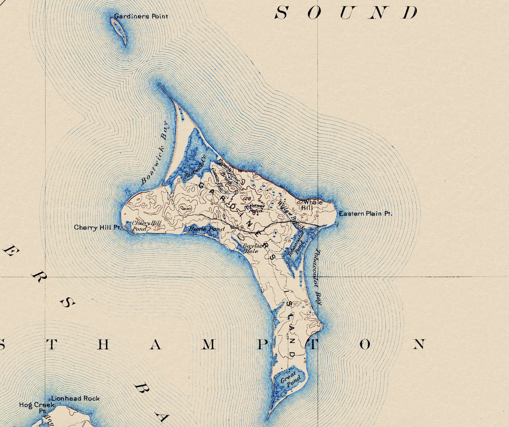 Gardiners Island, Long Island NY Vintage Map (1904/1926) - Etsy