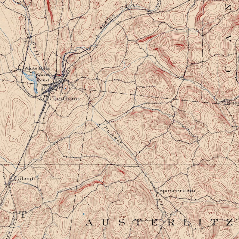 Kinderhook, NY Restored Vintage Map - Etsy