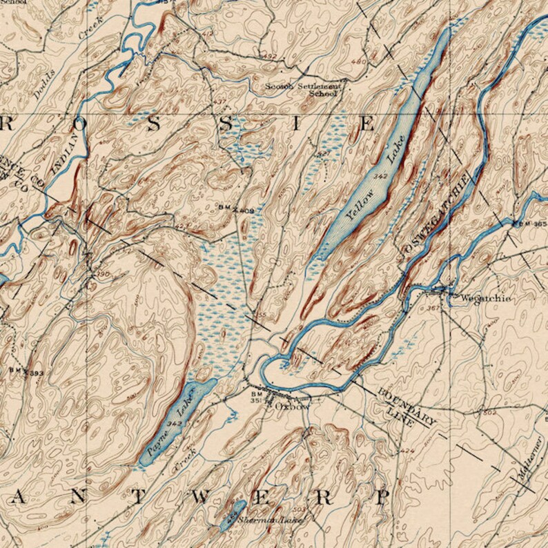 Hammond NY Restored Vintage Map | Etsy