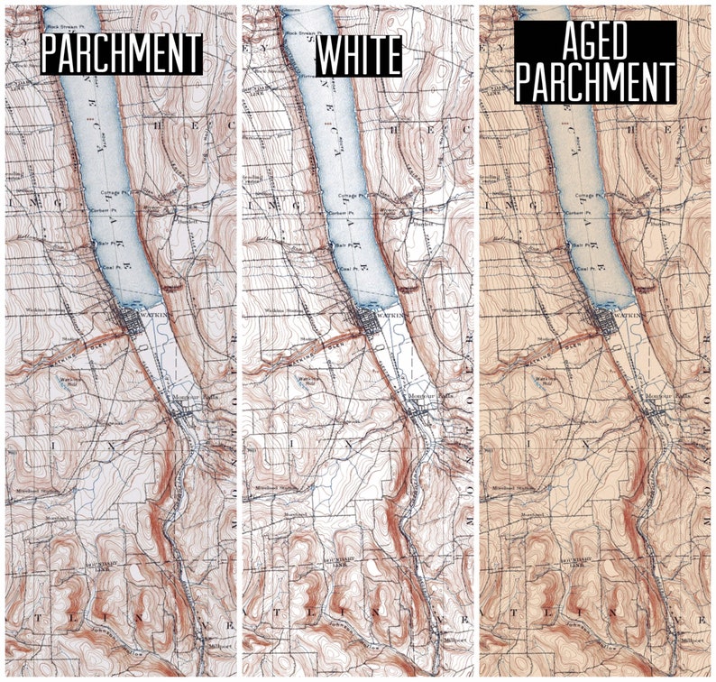 Watkins Glen, NY - Restored Vintage Map - Etsy