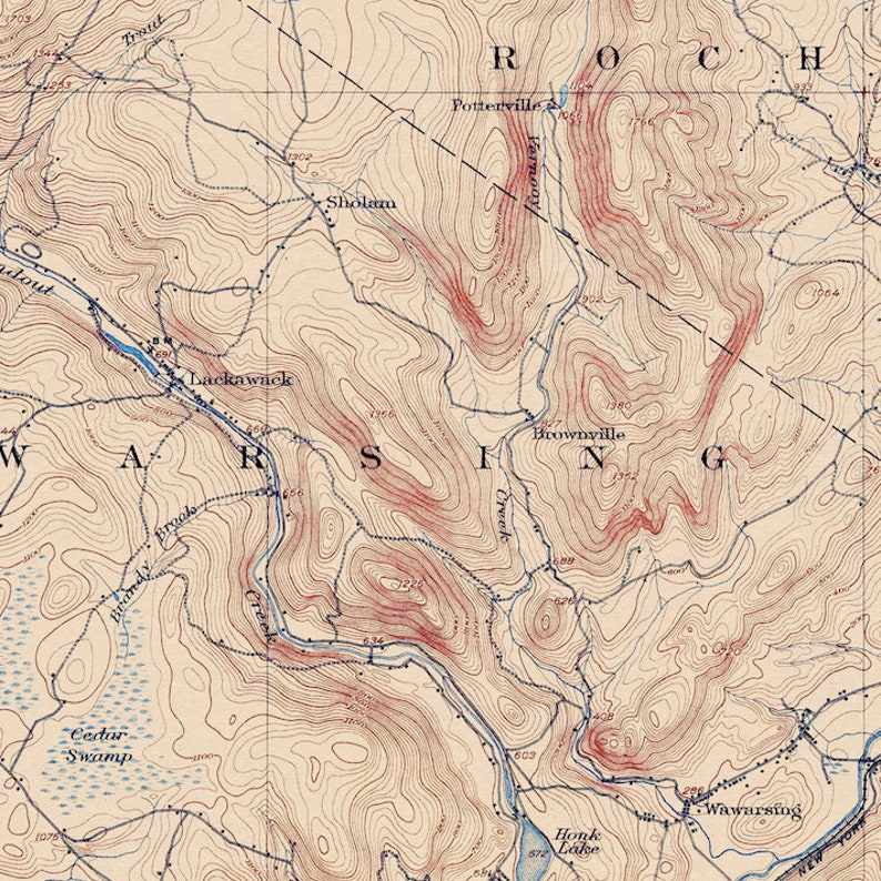 Slide Mountain NY Restored Vintage Map - Etsy