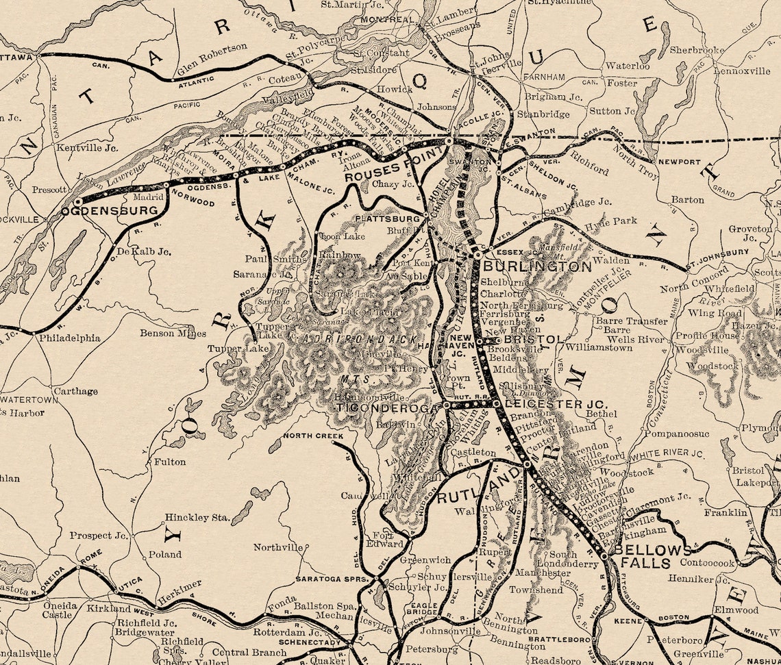 Rutland Railroad Vintage Map - Etsy.de