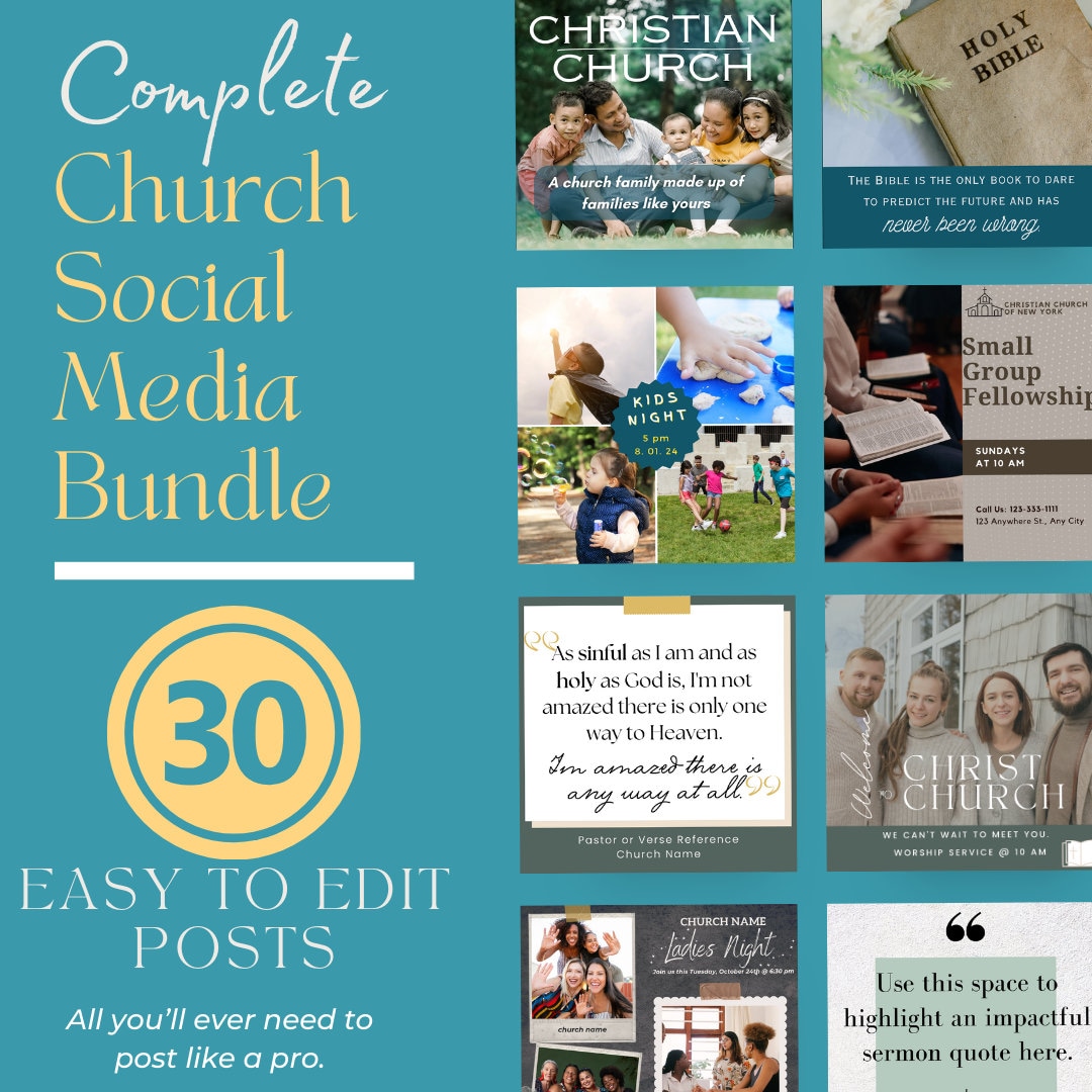 Church Social Media Posts, Church Marketing Templates, Christian Social ...