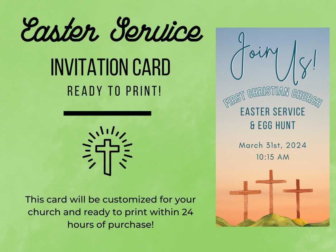 Church Easter Invitation, Easter Service Invite, Easter Service ...