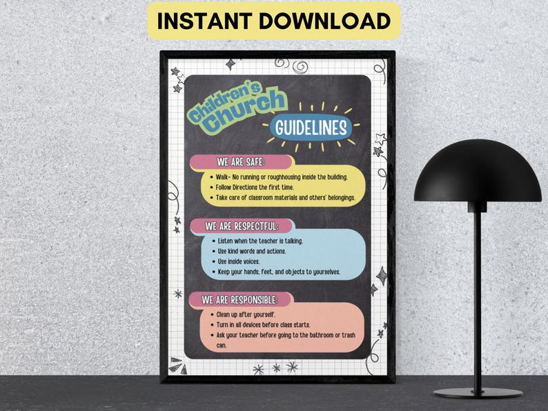 Children’s Church Rules Poster – Printable Church Classroom Guidelines ...