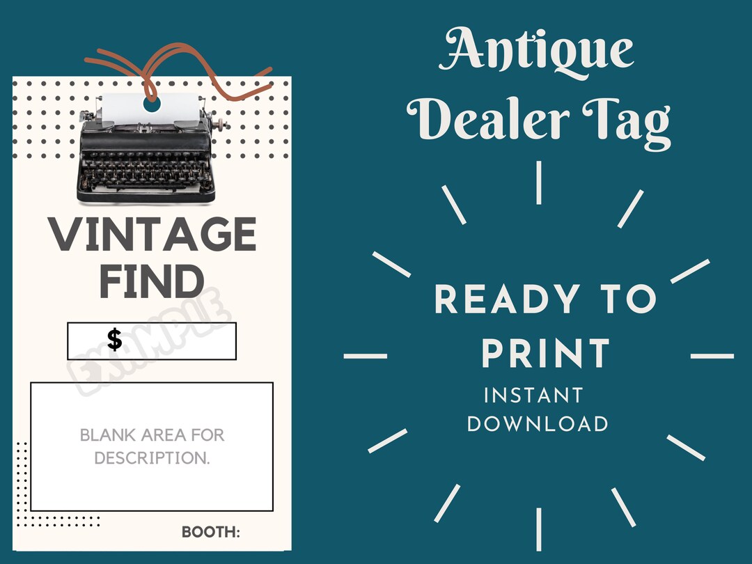 Flea Market Swing Price Tag Booth Hang Item Tag Antique Mall Vendor ...
