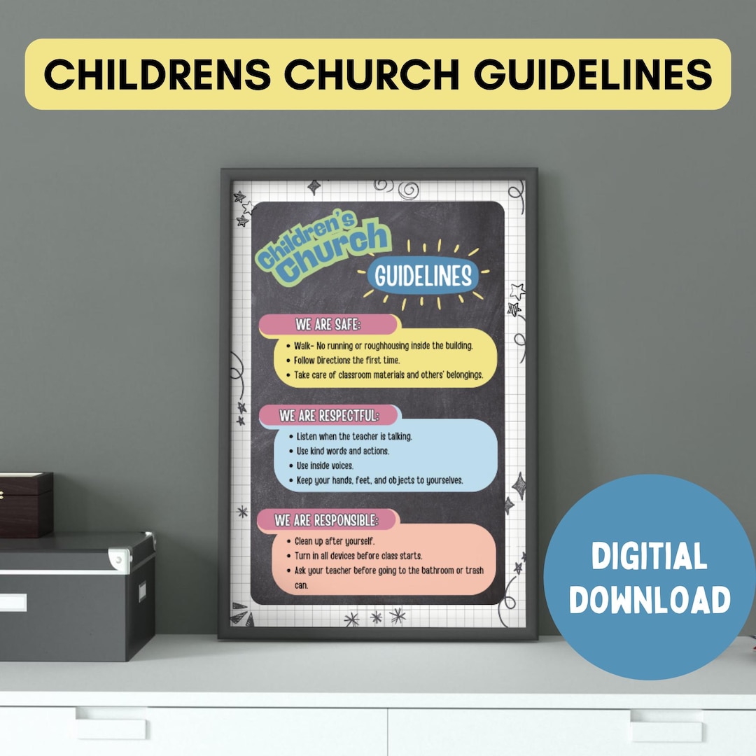 Children’s Church Rules Poster – Printable Church Classroom Guidelines ...