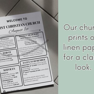 Editable Church Bulletin Template: Printable Sunday Service Program ...