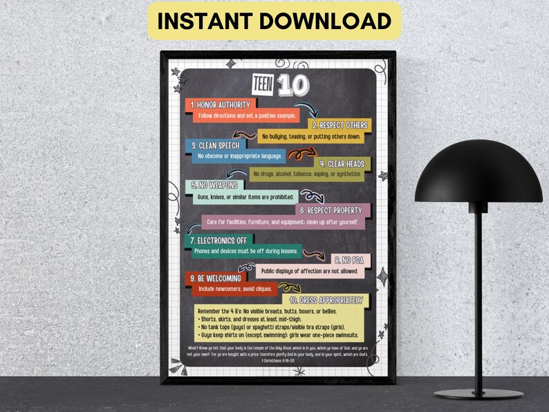 Youth Group Guidelines Poster – Printable Church Classroom Rules Sign ...