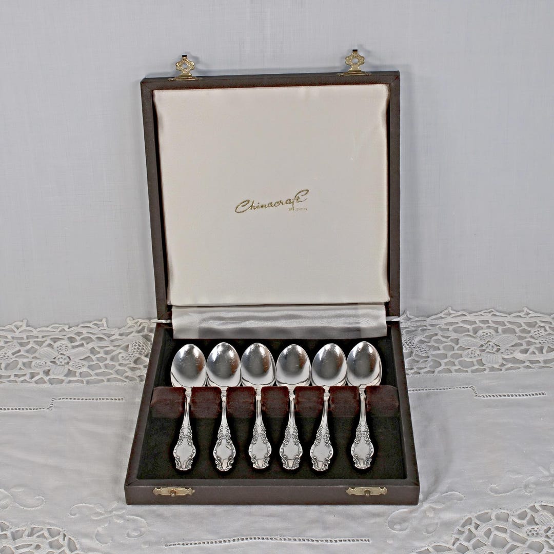 Vintage Wm Rogers Silverplate Demitasse Spoons Set: Melrose Pattern ...