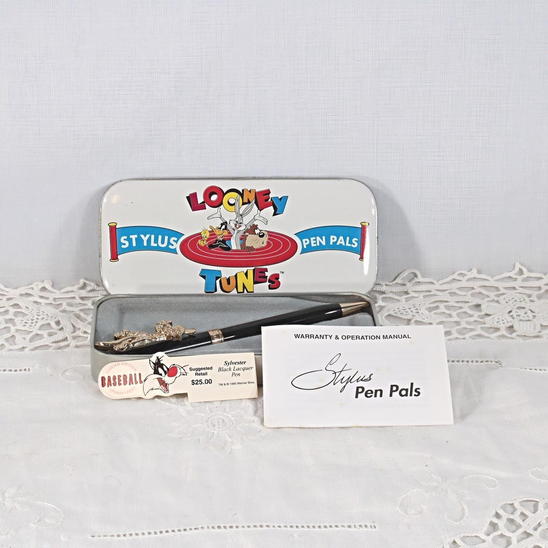 Vintage Looney Tunes Sylvester Baseball Pen: Black Lacquer - Etsy