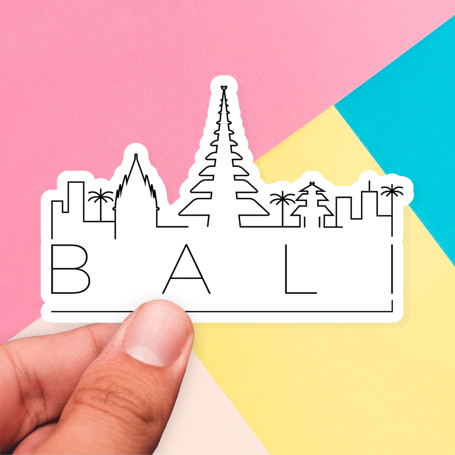 Bali Skyline Sticker Skyline Stickers Laptop Stickers - Etsy