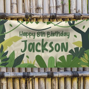 Jungle Birthday Banner, Happy Birthday Banner, Personalized Banner ...