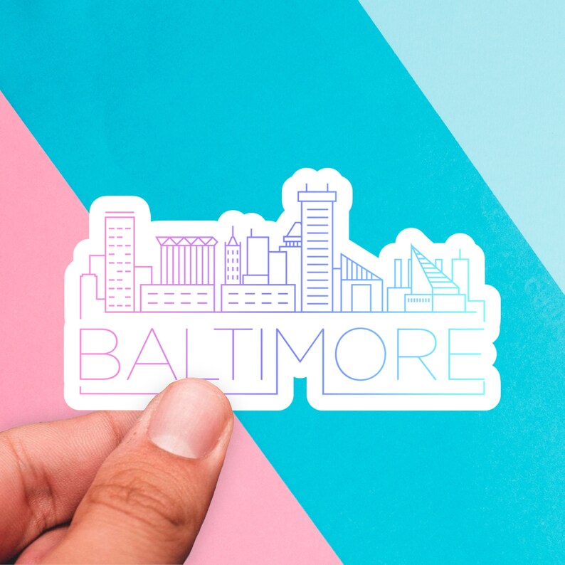 Baltimore Skyline Sticker Maryland Skyline Sticker Baltimore - Etsy