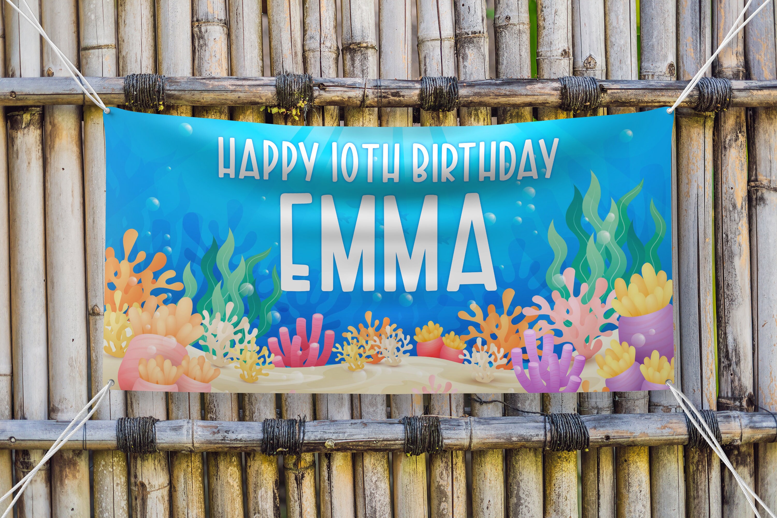 Under the Sea Birthday Banner, Happy Birthday Banner, Personalized ...